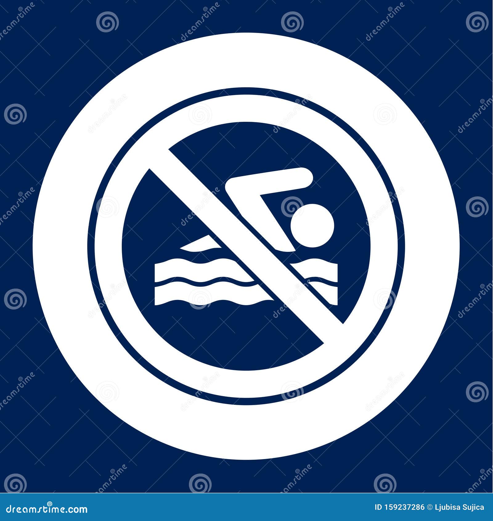 No swimming, vector sign stock vector. Illustration of figure - 159237286