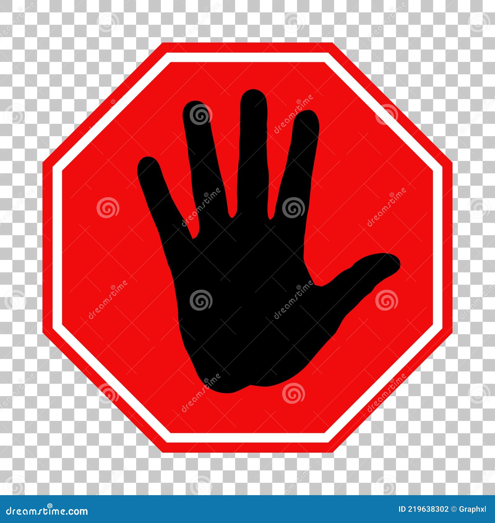 Hand Octagon Stop Symbols Vector Illustration | CartoonDealer.com #22445232