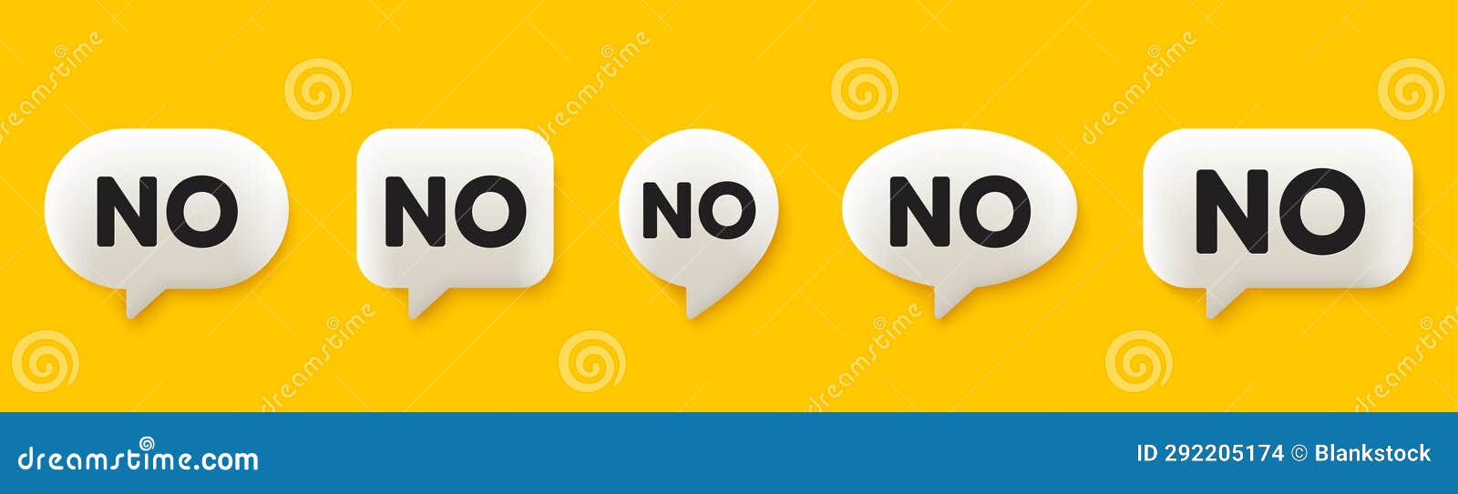 No Tag. Negative Answer Text. 3d Speech Chat Bubbles. Vector Stock ...
