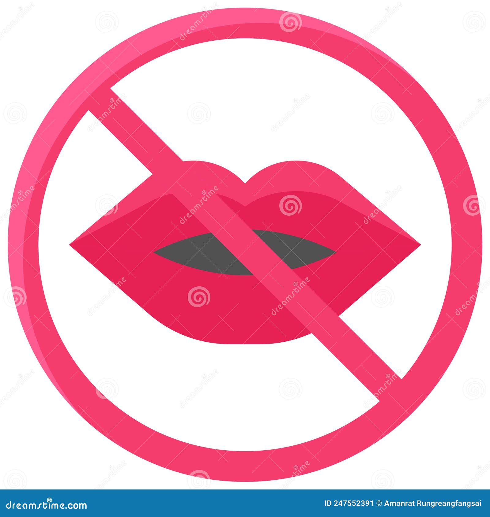No Talking Icon, Prohibition Sign Vector Illustration Stock Vector ...