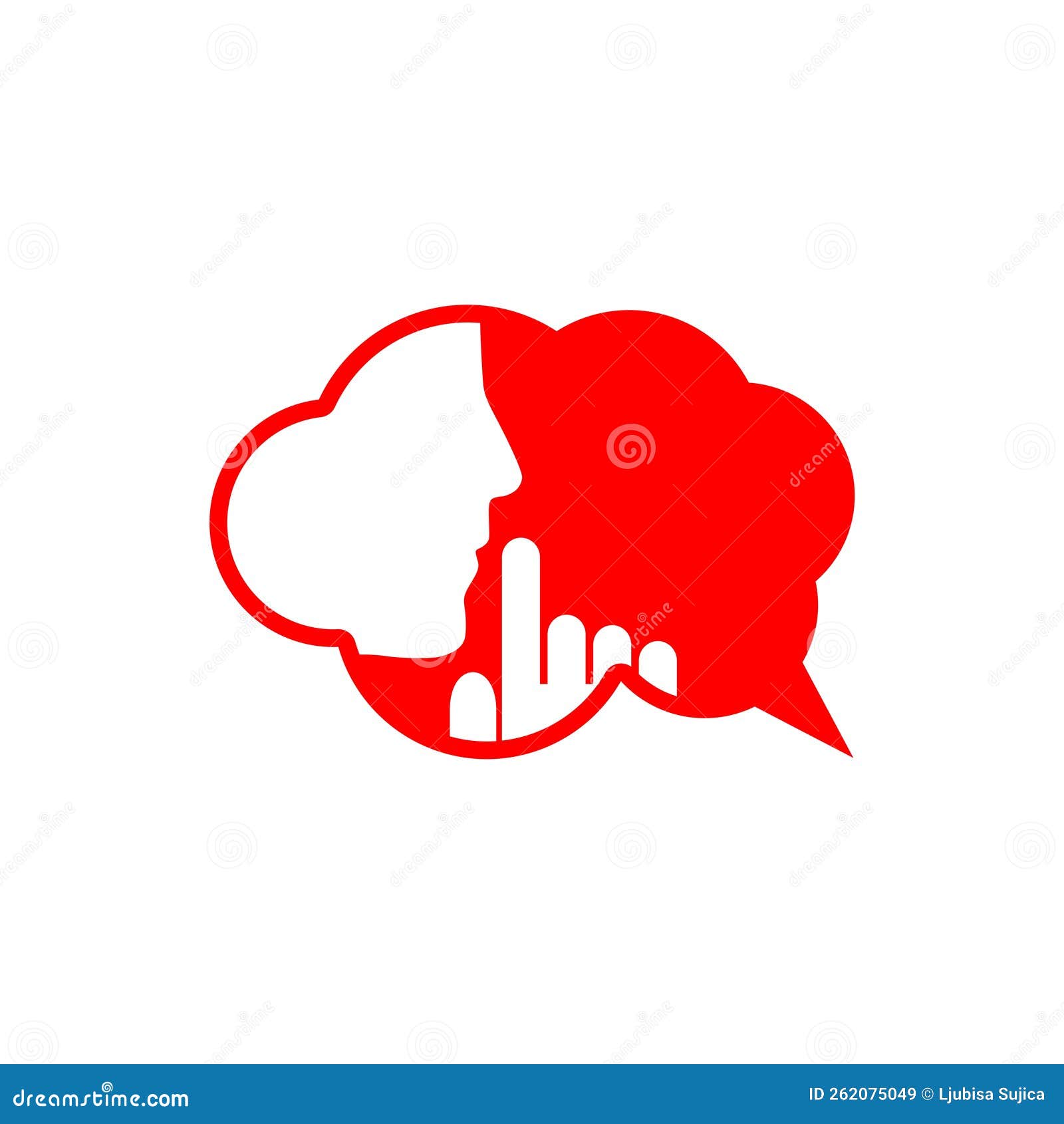 No Talking Please. Keep Quiet Icon Stock Vector - Illustration of face ...