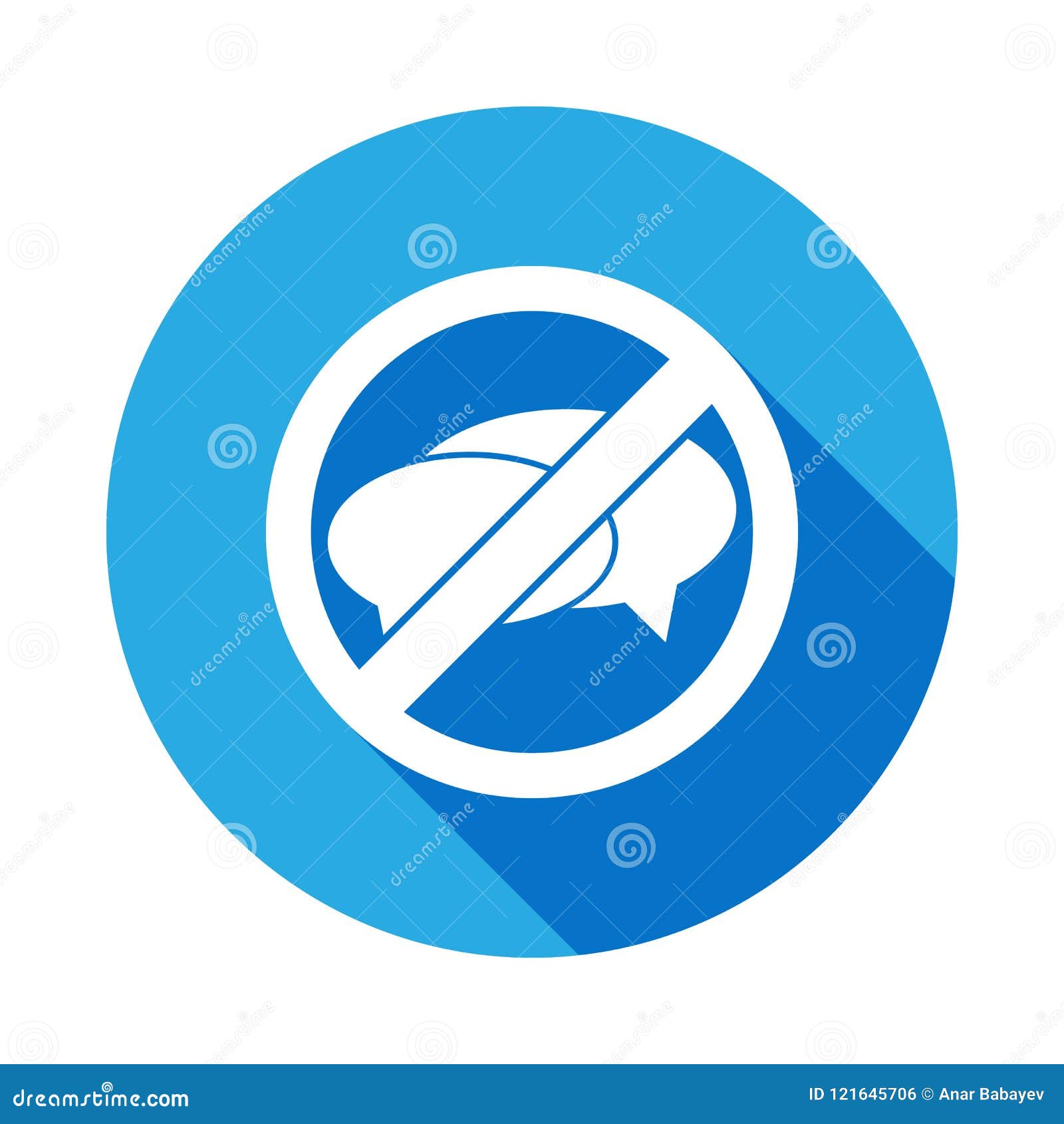 No Talking, Prohibited Sign Flat Icon with Long Shadow Stock ...