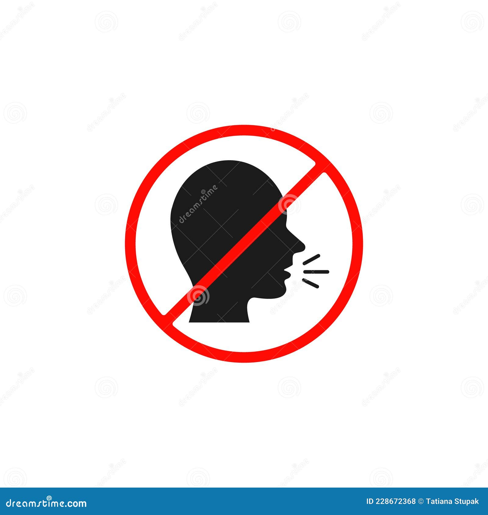 No Talking Sign, Vector Isolated Simple Icon Stock Vector ...