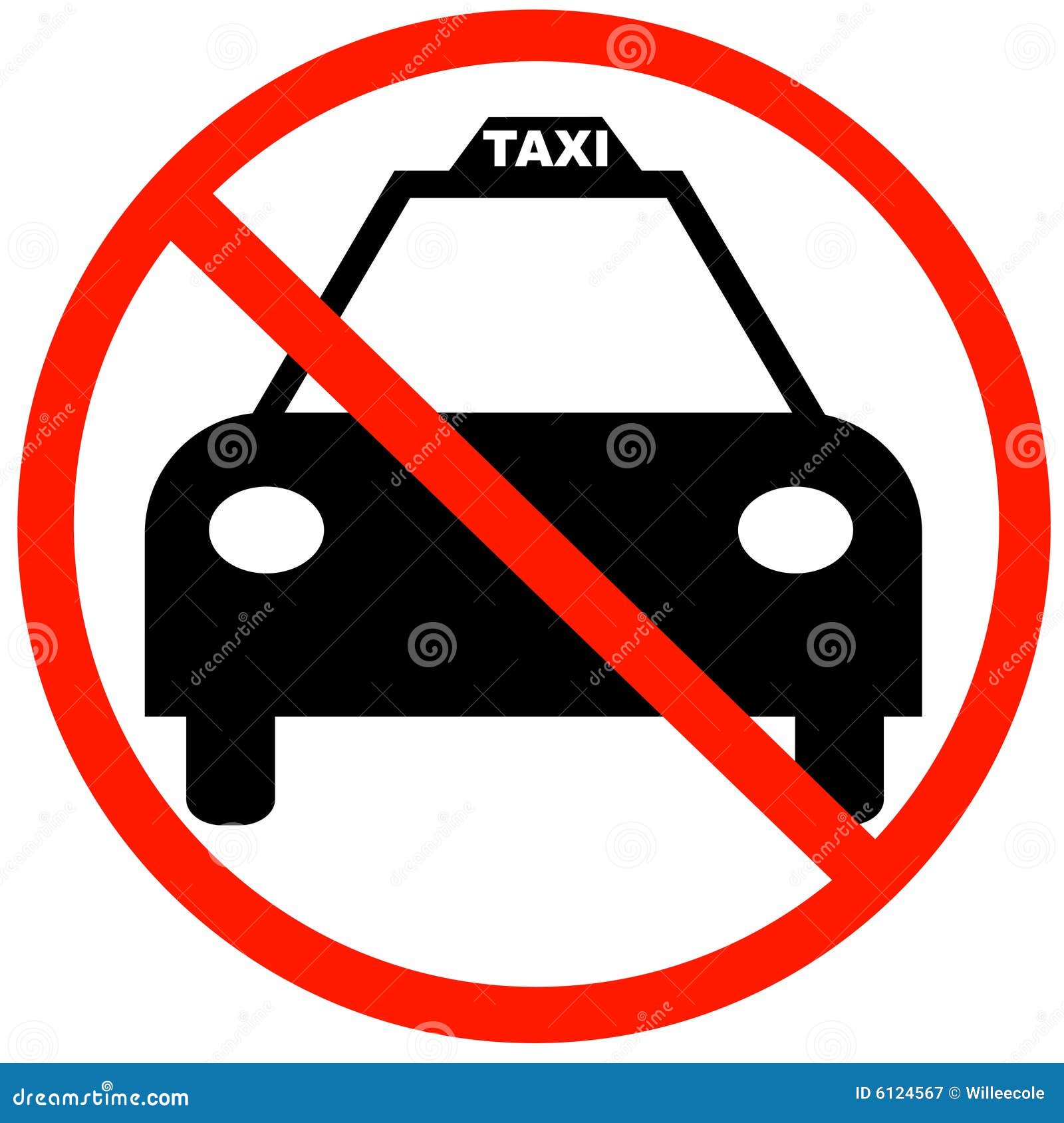 No taxi cabs allowed stock vector. Illustration of traffic - 6124567