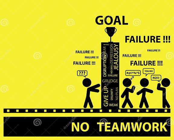 No Teamwork with word tag stock vector. Illustration of management ...