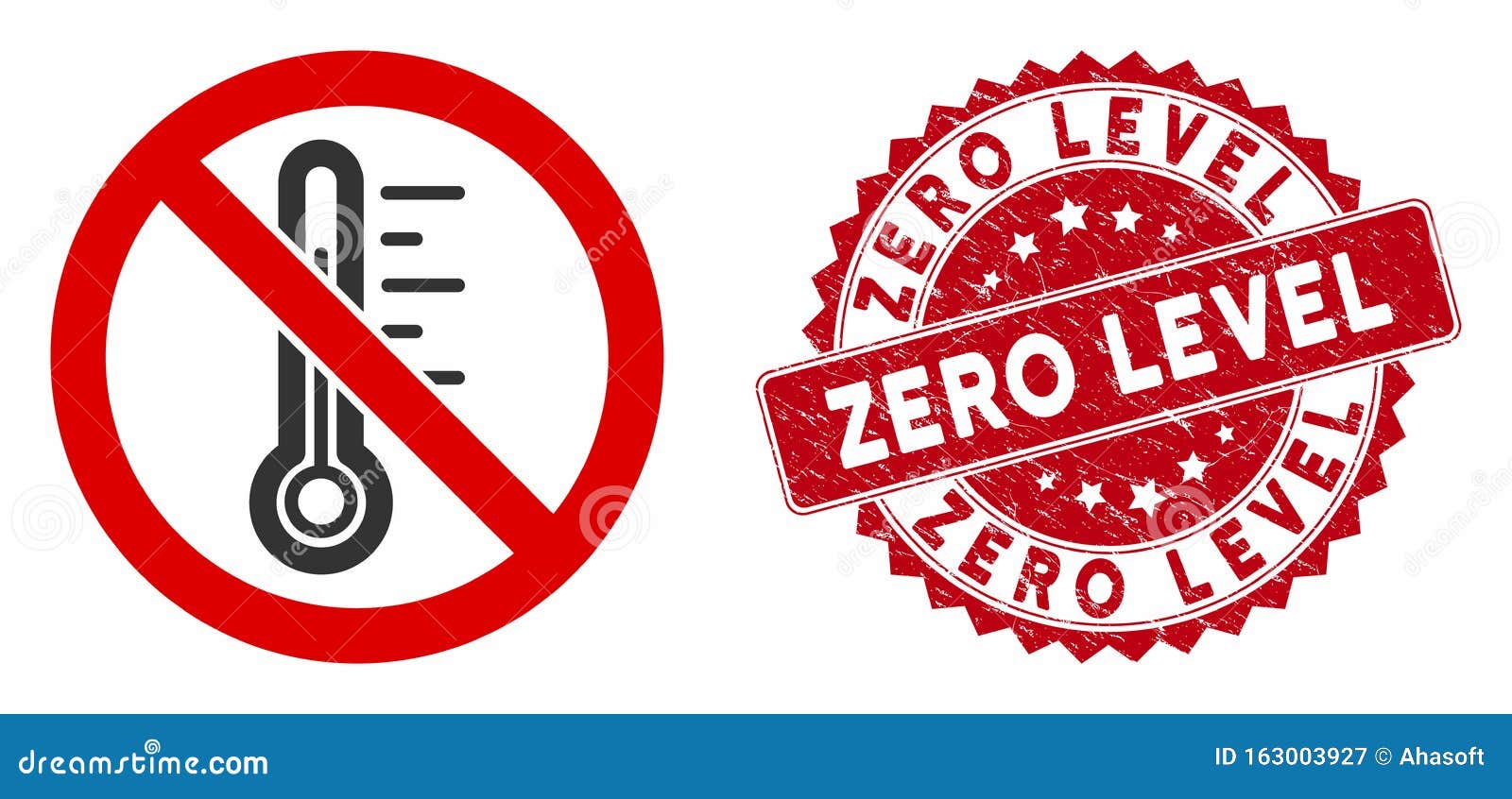 No Temperature Icon with Scratched Zero Level Seal Stock Illustration ...
