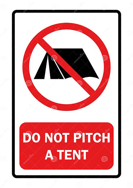 No Tent Sign Vector Illustration. Stock Illustration - Illustration of ...