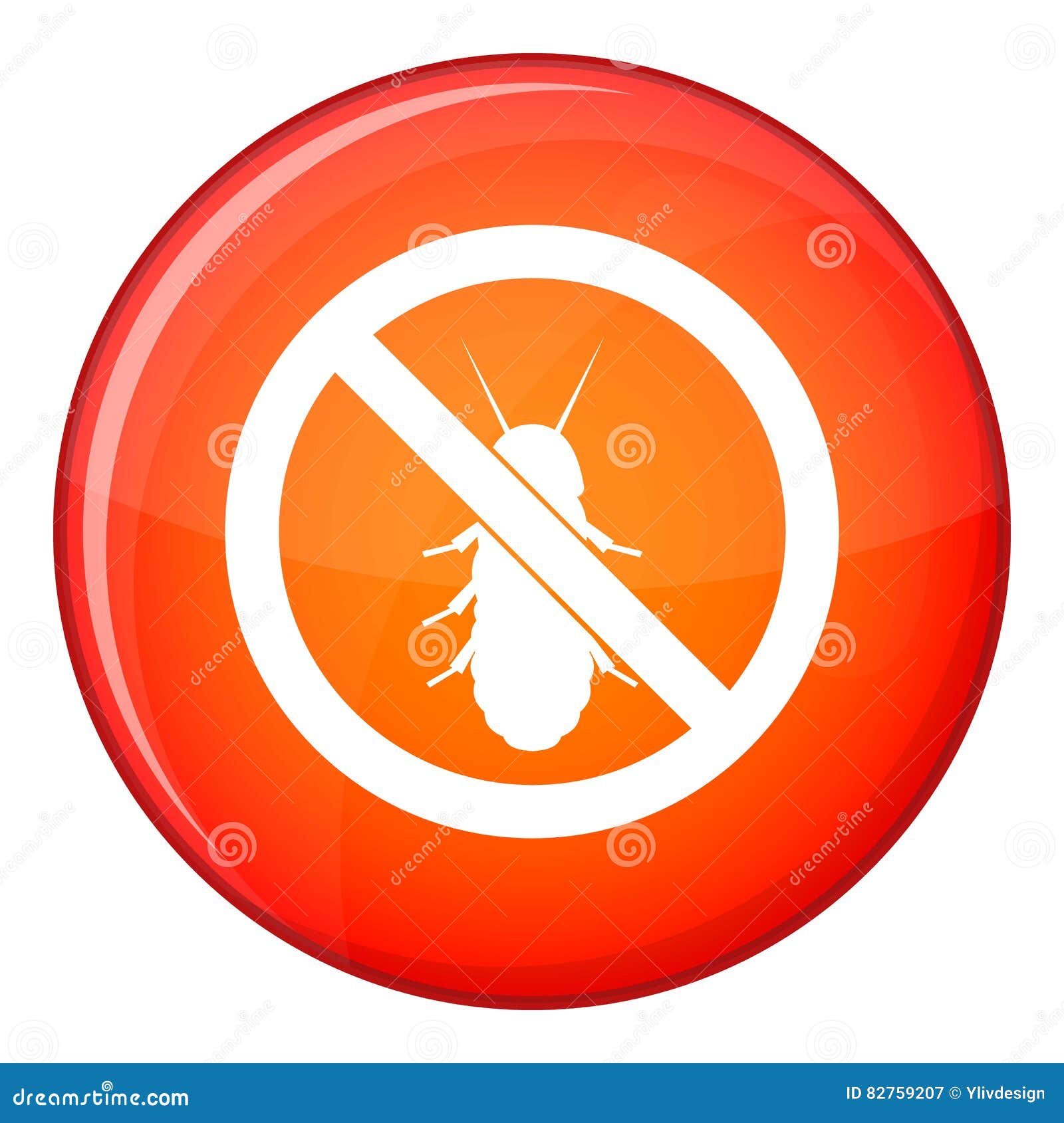 No Termite Sign Icon, Flat Style Stock Vector - Illustration of ...