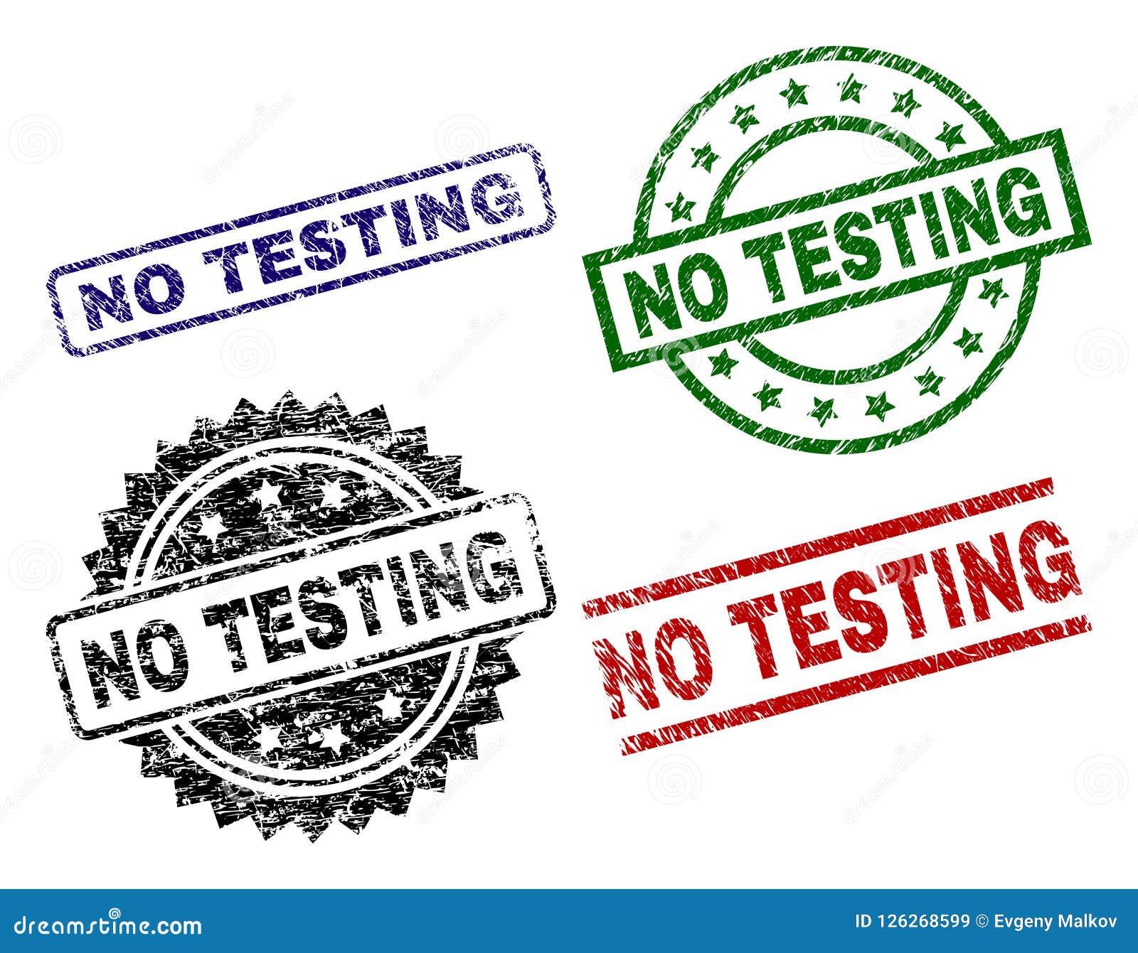 Grunge Textured NO TESTING Stamp Seals Stock Vector - Illustration of ...
