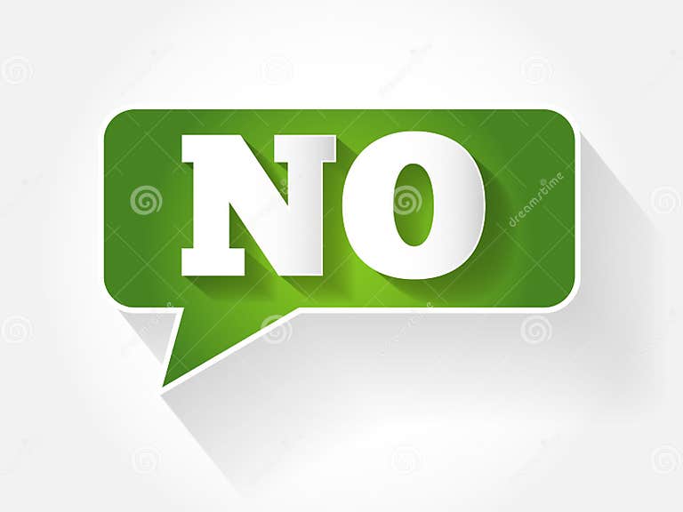 NO text message bubble stock illustration. Illustration of note - 199449490