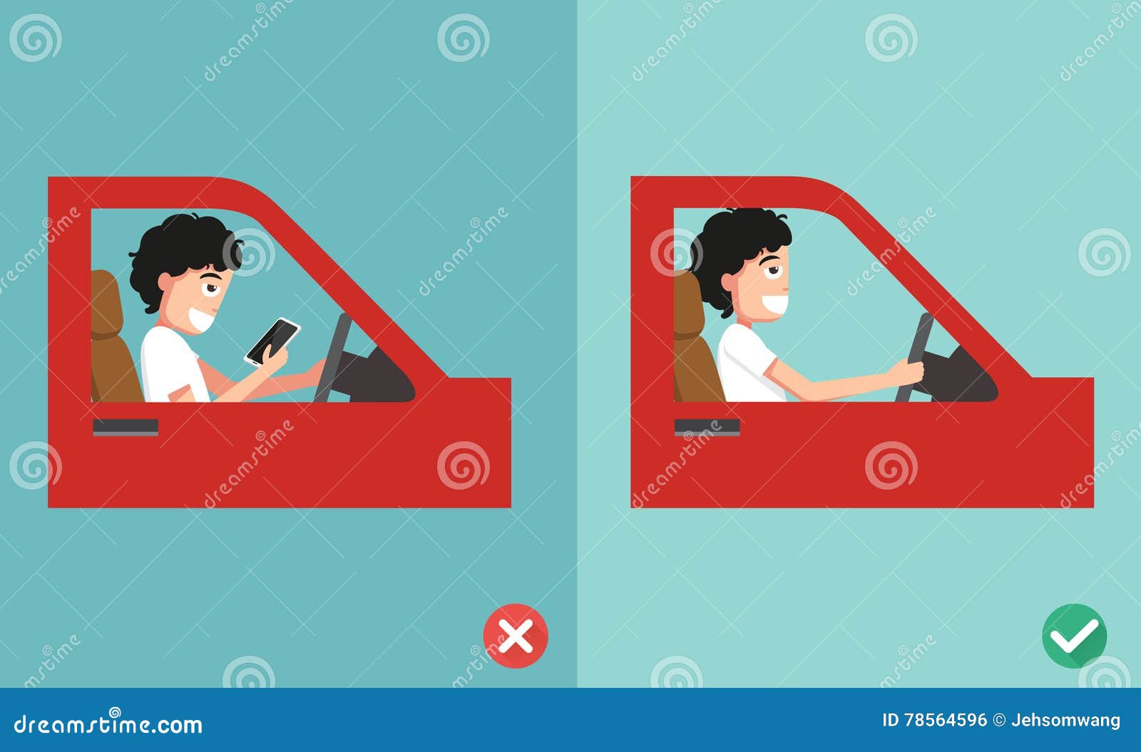 No Texting ,No Talking, Right And Wrong Ways Riding To Prevent Car ...