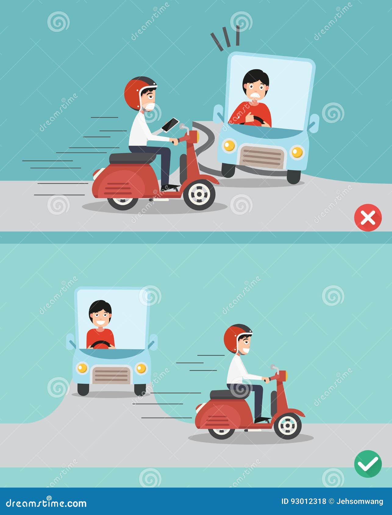 No Texting ,No Talking, Right And Wrong Ways Riding To Prevent Car ...