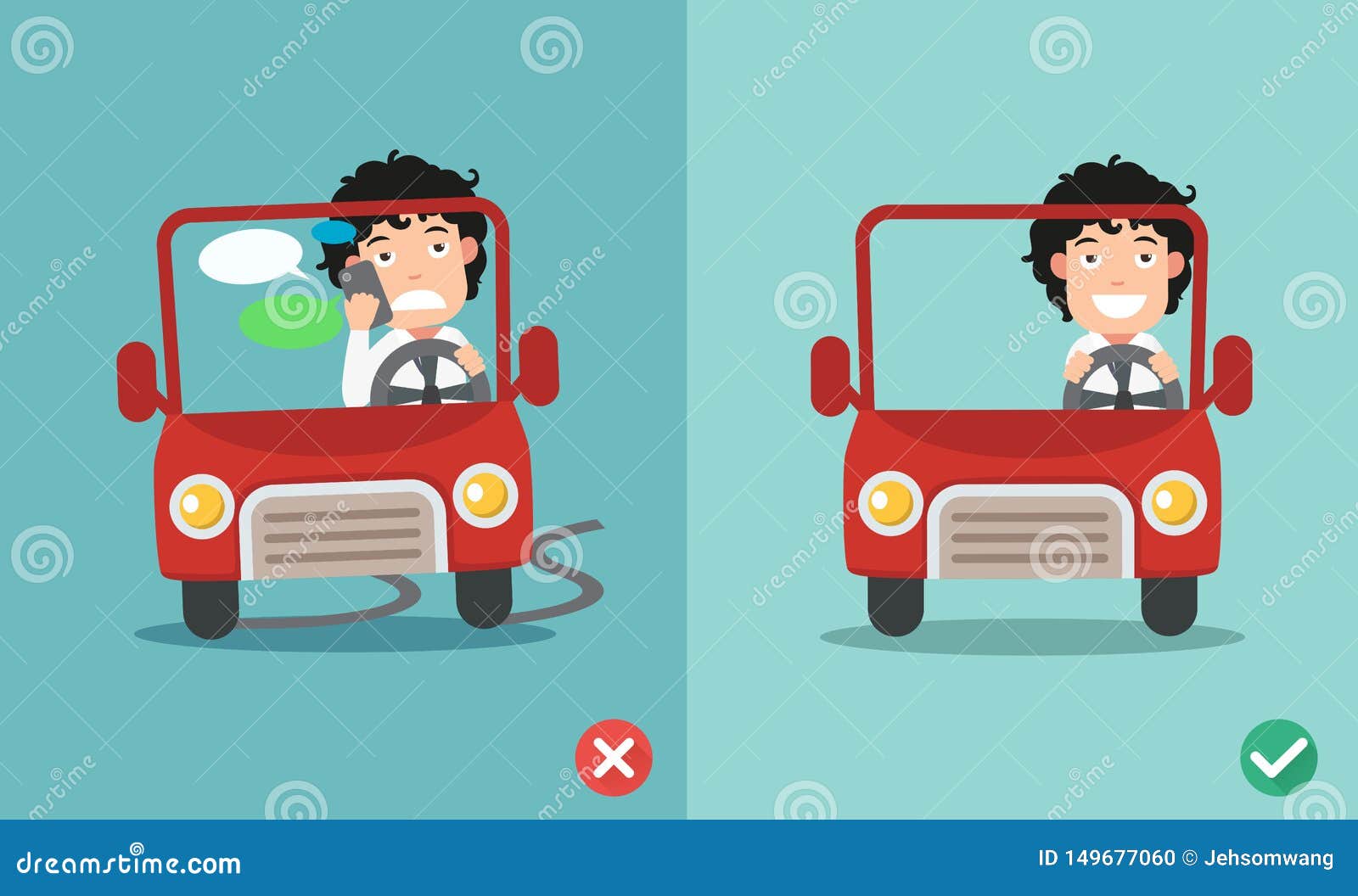 No Texting ,No Talking, Right And Wrong Ways Riding To Prevent Car ...