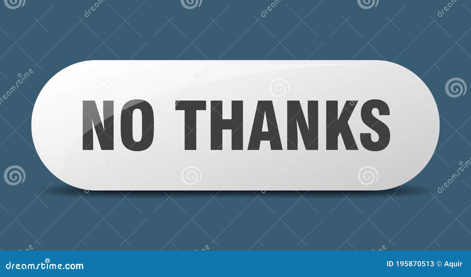 No Thanks Button. No Thanks Sign. Key. Push Button Stock Vector ...