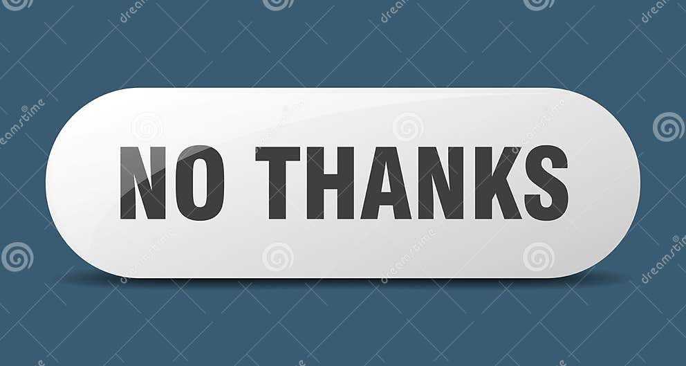No Thanks Button. No Thanks Sign. Key. Push Button Stock Vector ...