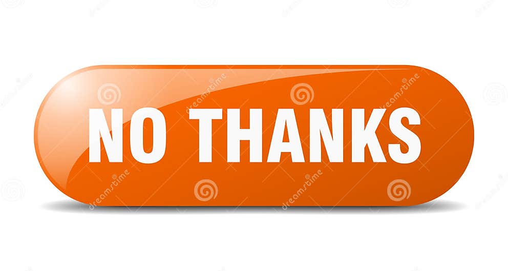 No Thanks Button. No Thanks Sign. Key. Push Button Stock Vector ...
