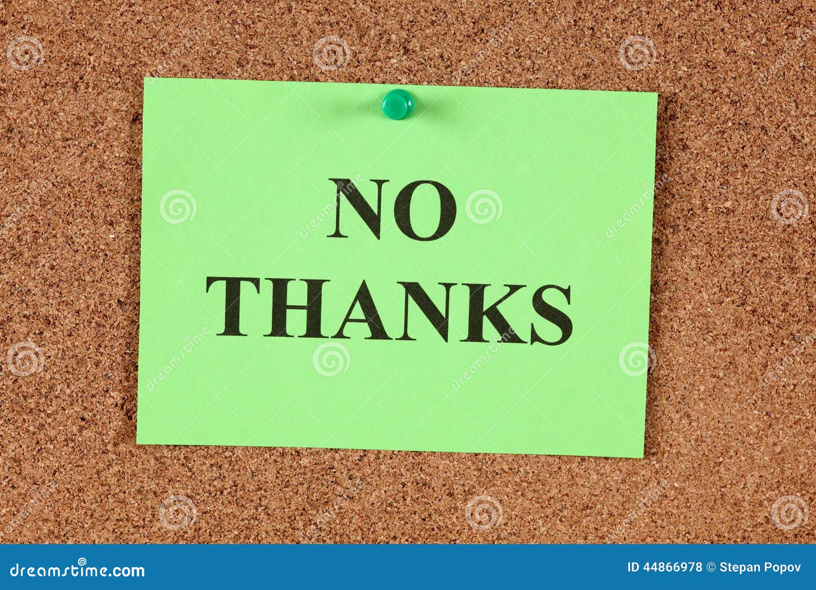 No Thanks stock photo. Image of shot, blackboard, adhesive - 44866978