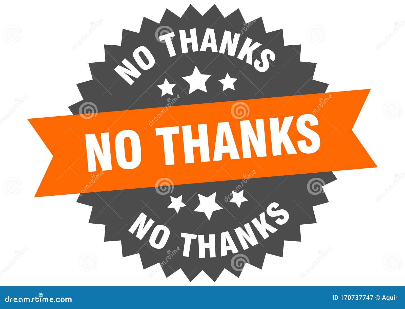No Thanks Sign. No Thanks Circular Band Label. No Thanks Sticker Stock ...