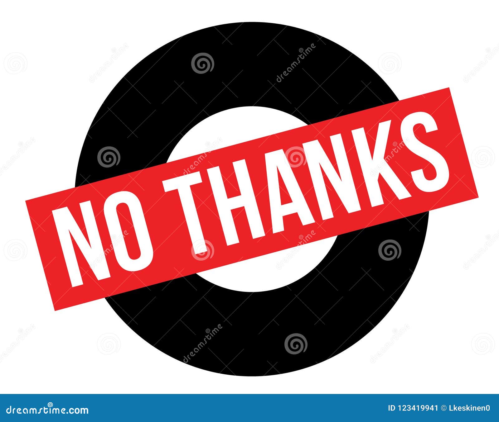 No thanks stamp on white stock vector. Illustration of denied - 123419941