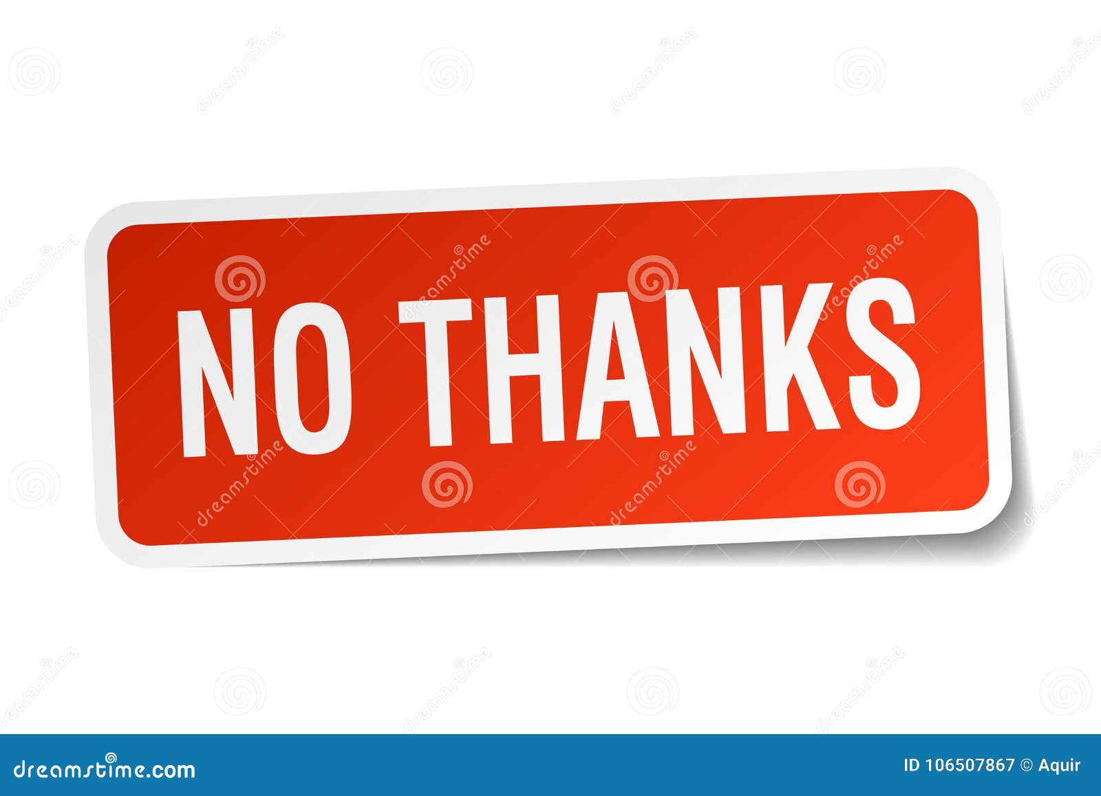 No thanks sticker stock vector. Illustration of banner - 106507867