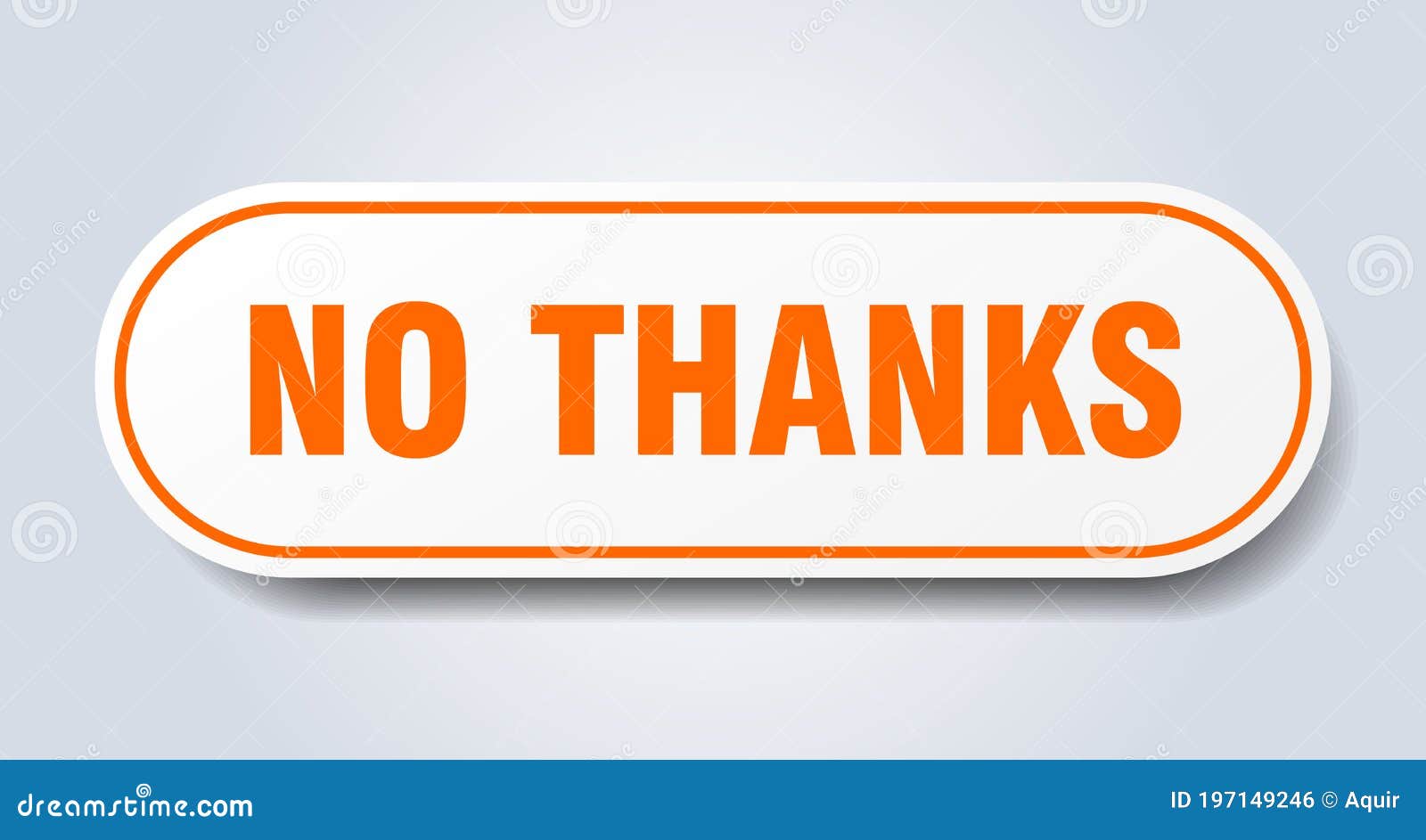 No thanks sticker. stock vector. Illustration of square - 197149246