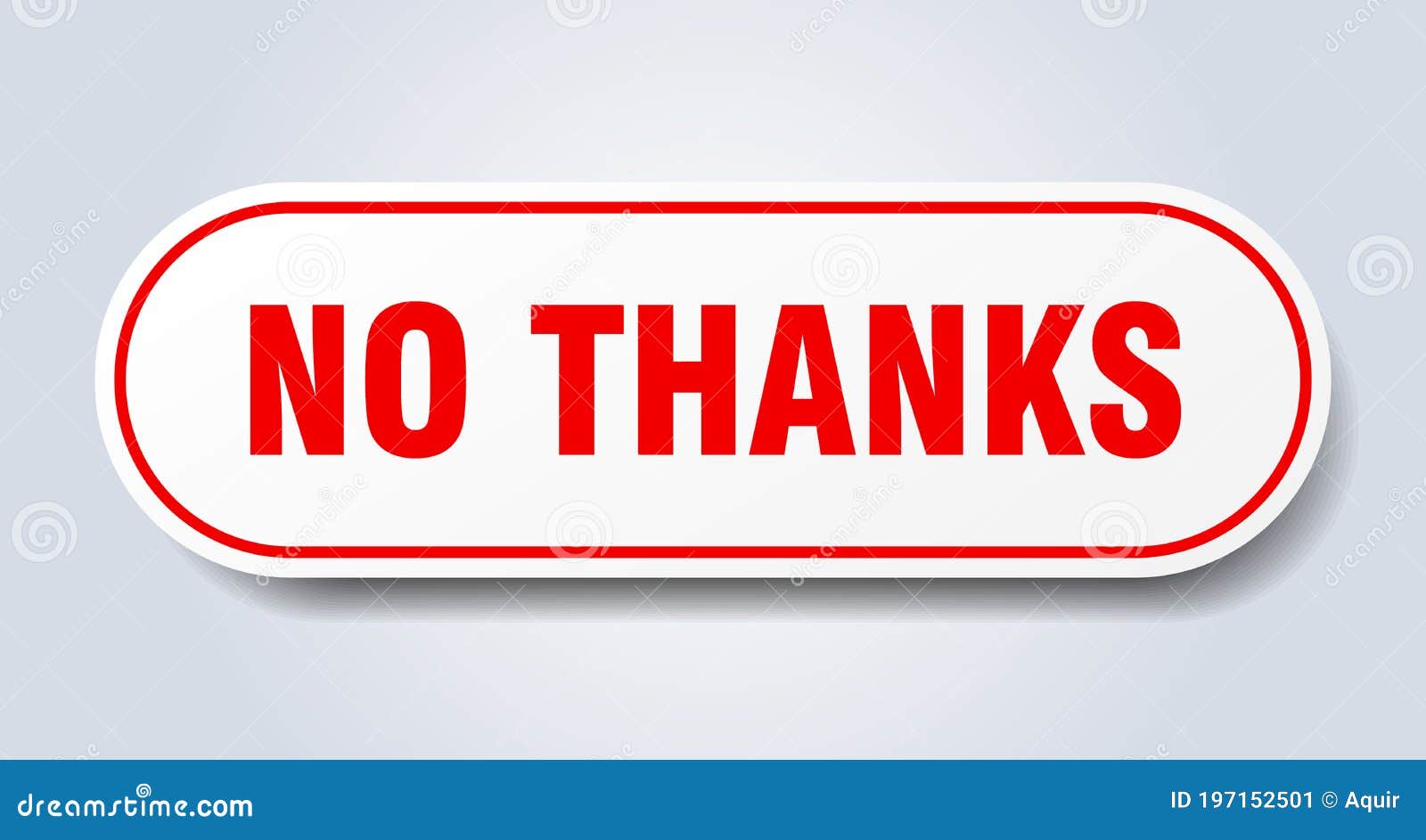 No thanks sticker. stock vector. Illustration of sticker - 197152501