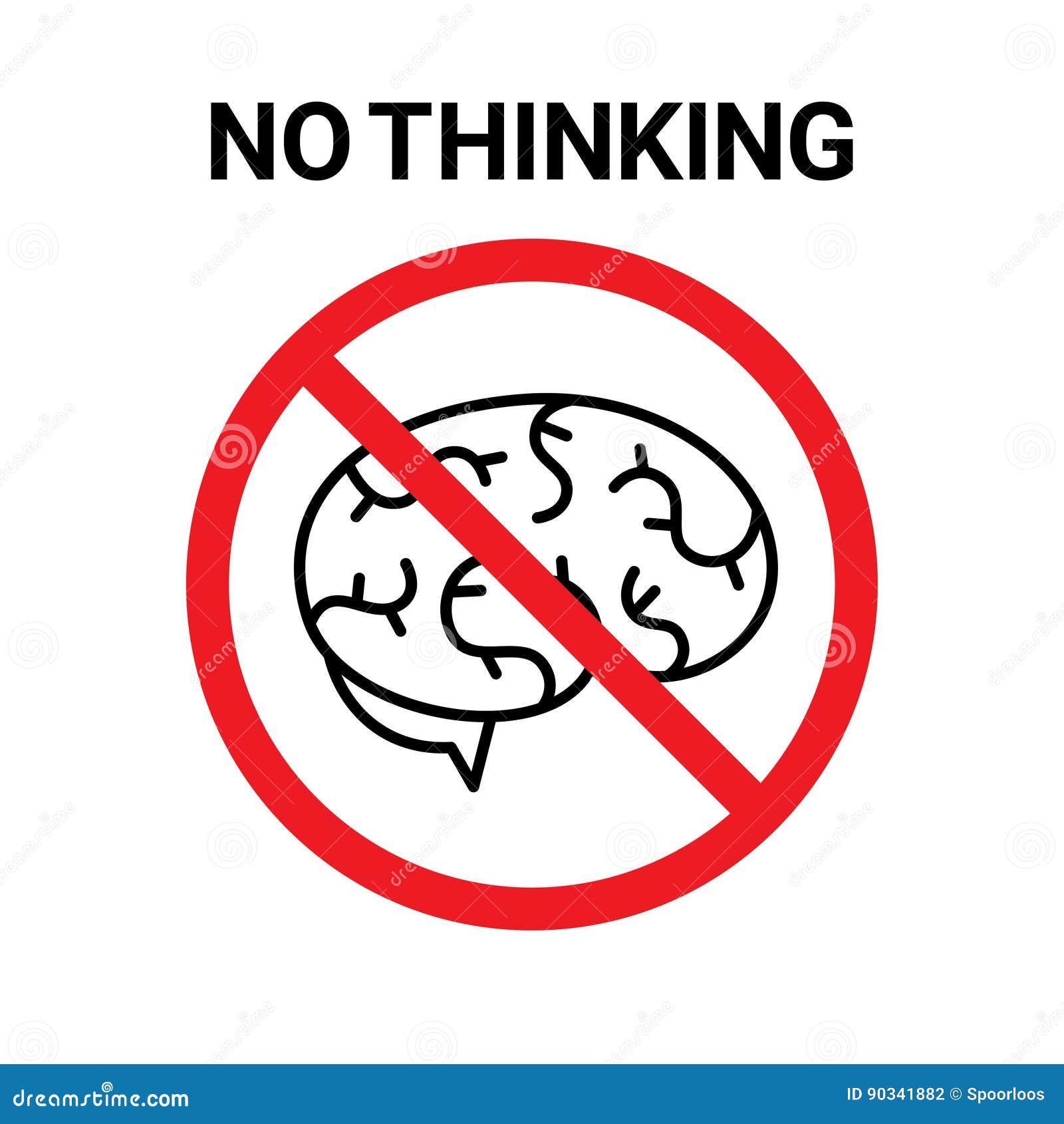 No thinking sign stock vector. Illustration of metaphor - 90341882
