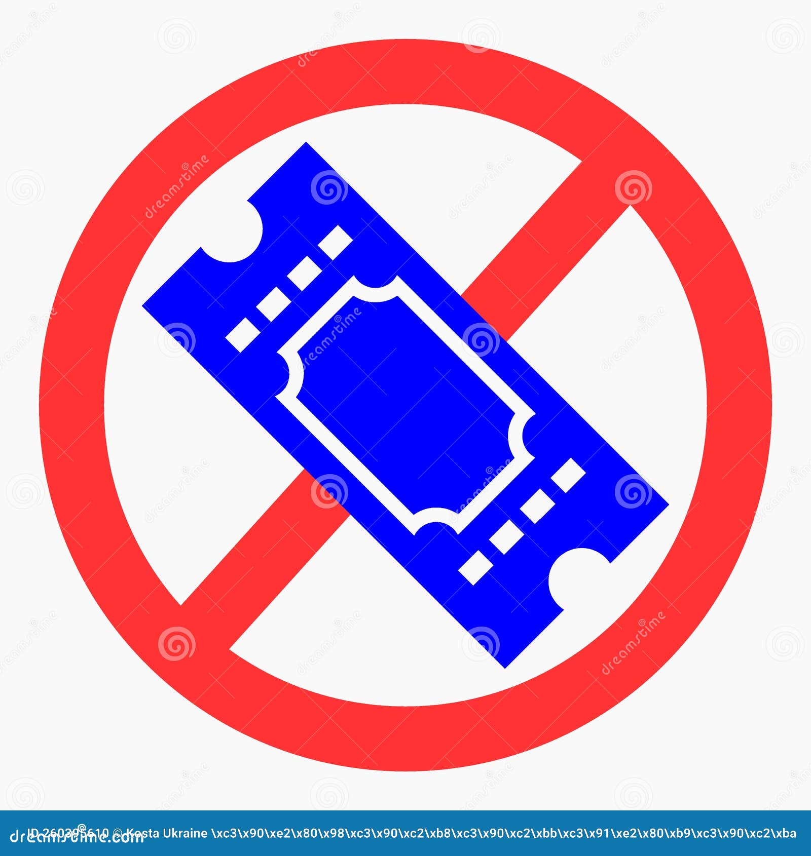 No tickets. stock vector. Illustration of sign, font - 260395610
