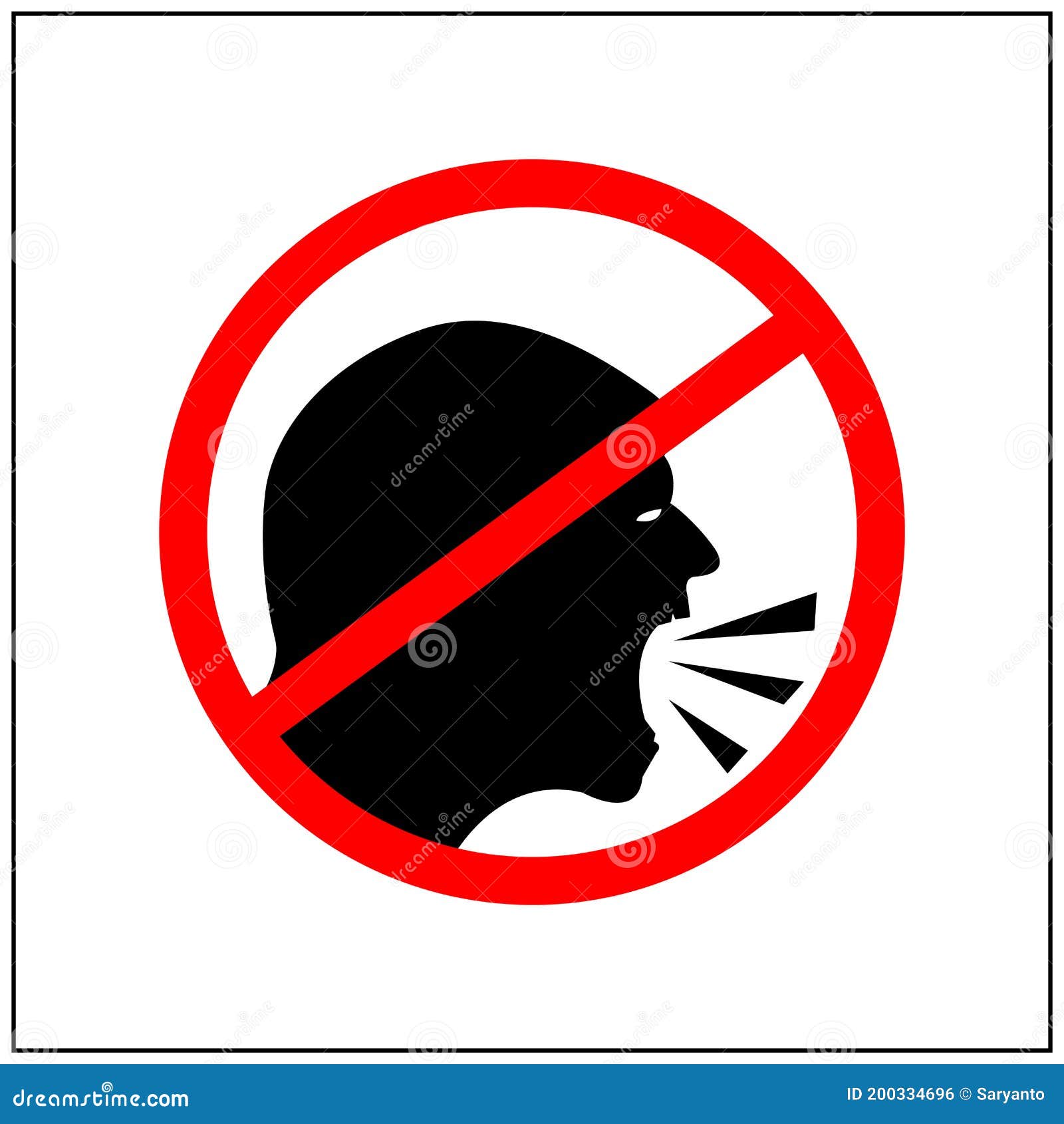 No Shouting Symbol, Vector Illustration on White Background. Stock ...