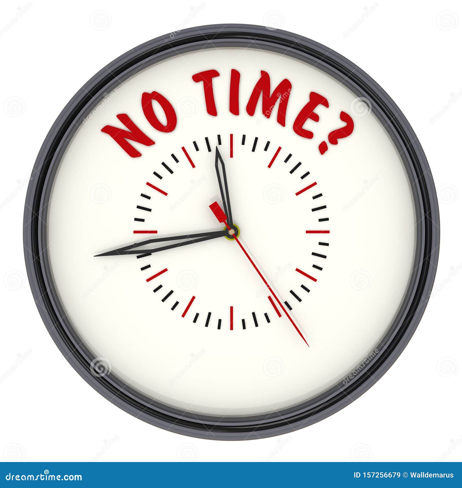 No time? Clock with text stock illustration. Illustration of object ...