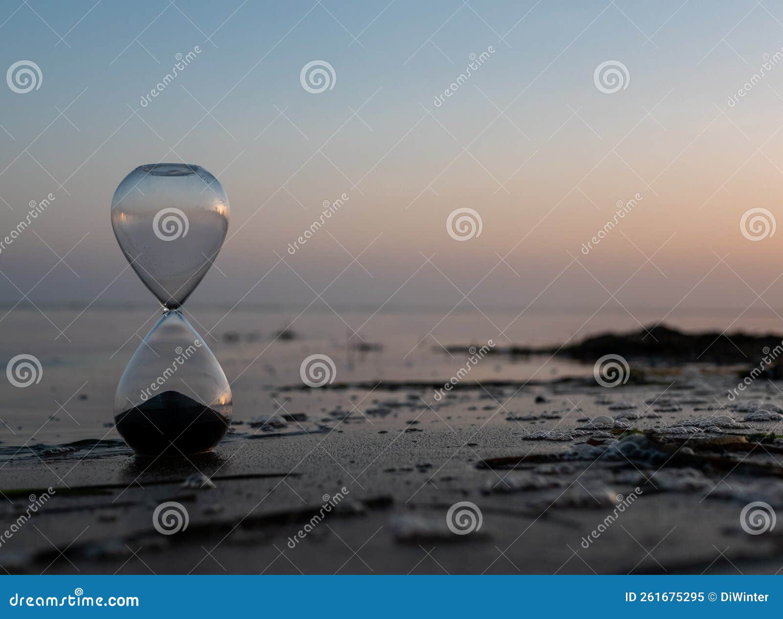There is no more time. stock image. Image of horizon - 261675295