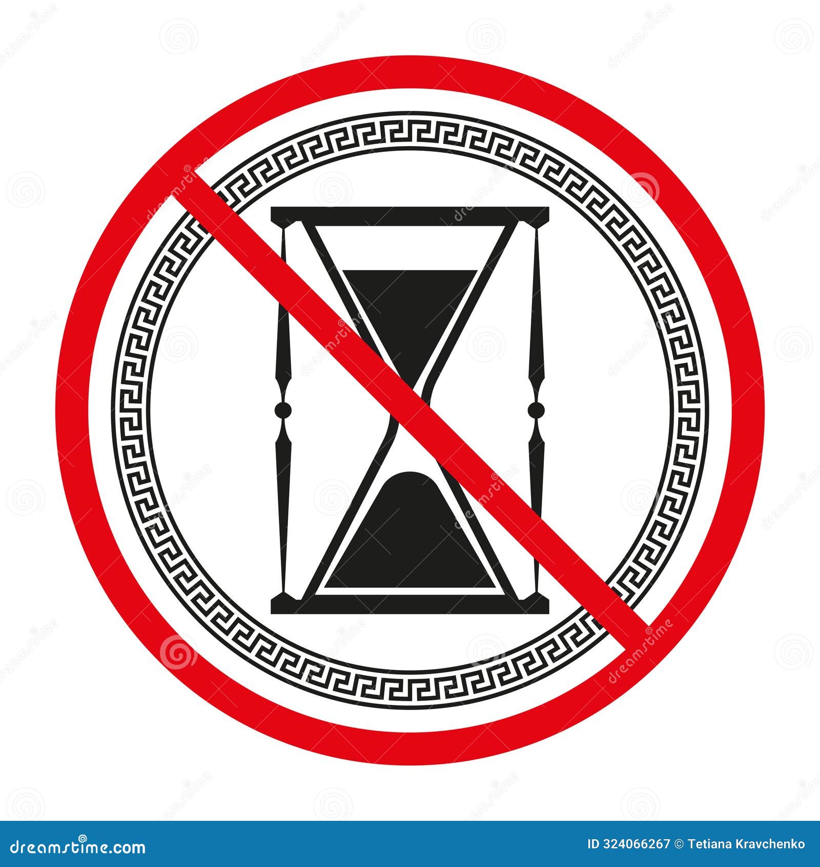 No Time Symbol. Prohibition of Time Measurement. Vector Illustration ...
