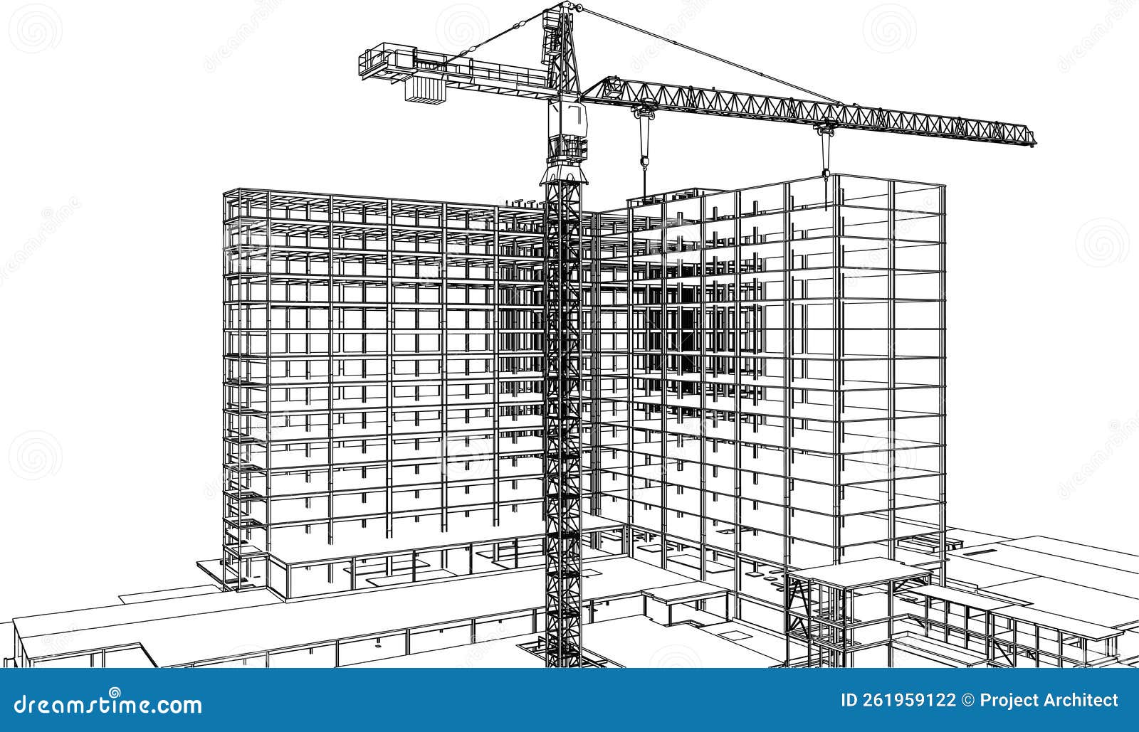 Building Under Construction Drawing