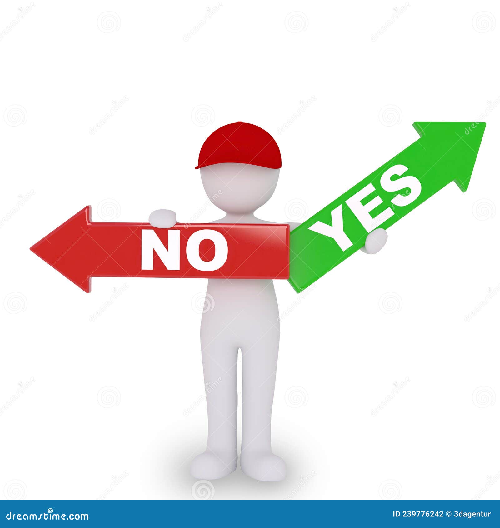 No To Left Yes To the Right Stock Illustration - Illustration of choose ...