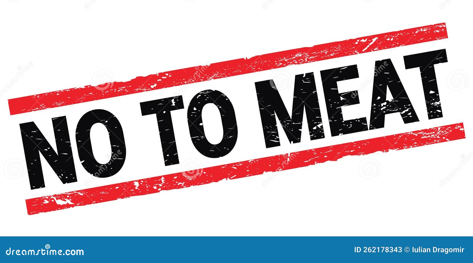 NO TO MEAT Text on Black-red Rectangle Stamp Sign Stock Illustration ...