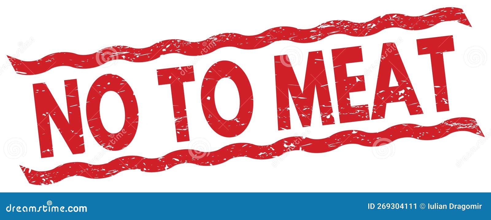 NO TO MEAT Text on Red Lines Stamp Sign Stock Illustration ...