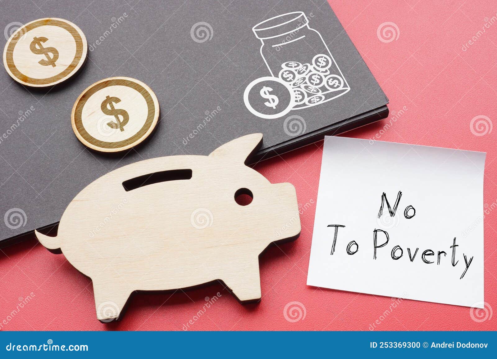 No To Poverty is Shown Using the Text Stock Photo - Image of cash ...