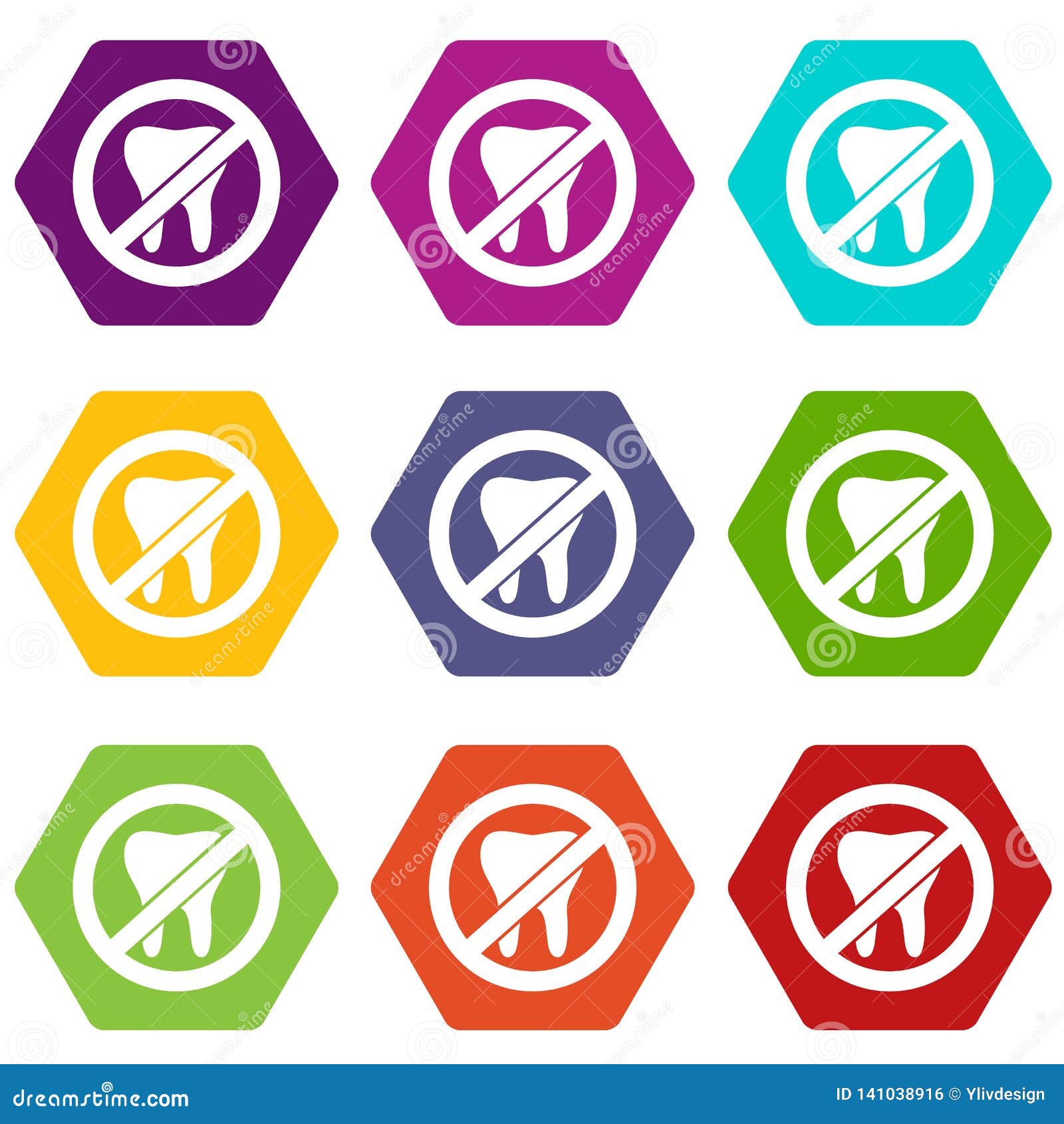 No Tooth Icons Set 9 Vector Stock Vector - Illustration of symbol ...