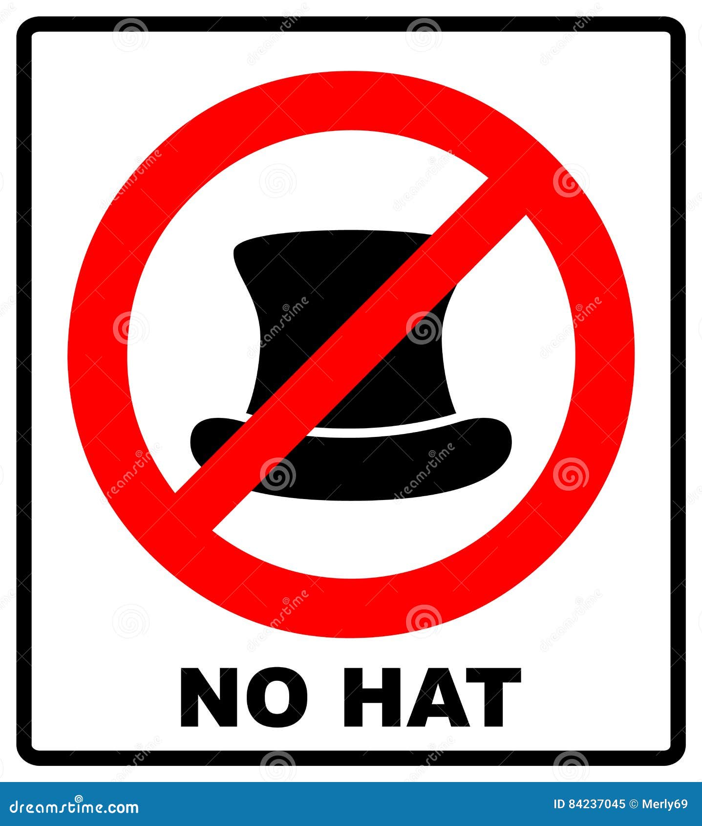 No Top Hat Sign. Vector Illustration, Text in Red Circle Stock Vector ...