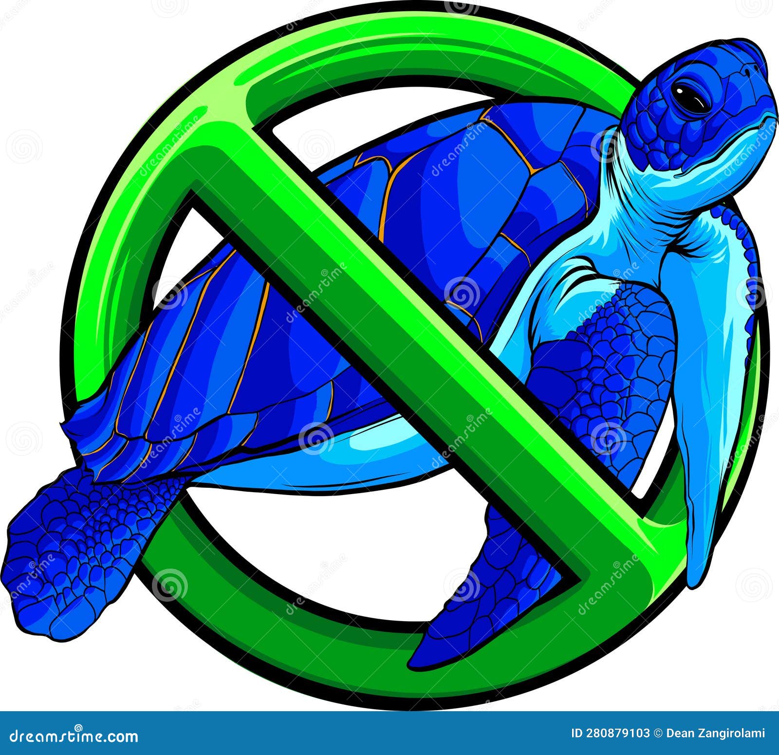 No Tortoise Sign on White Background Stock Vector - Illustration of ...