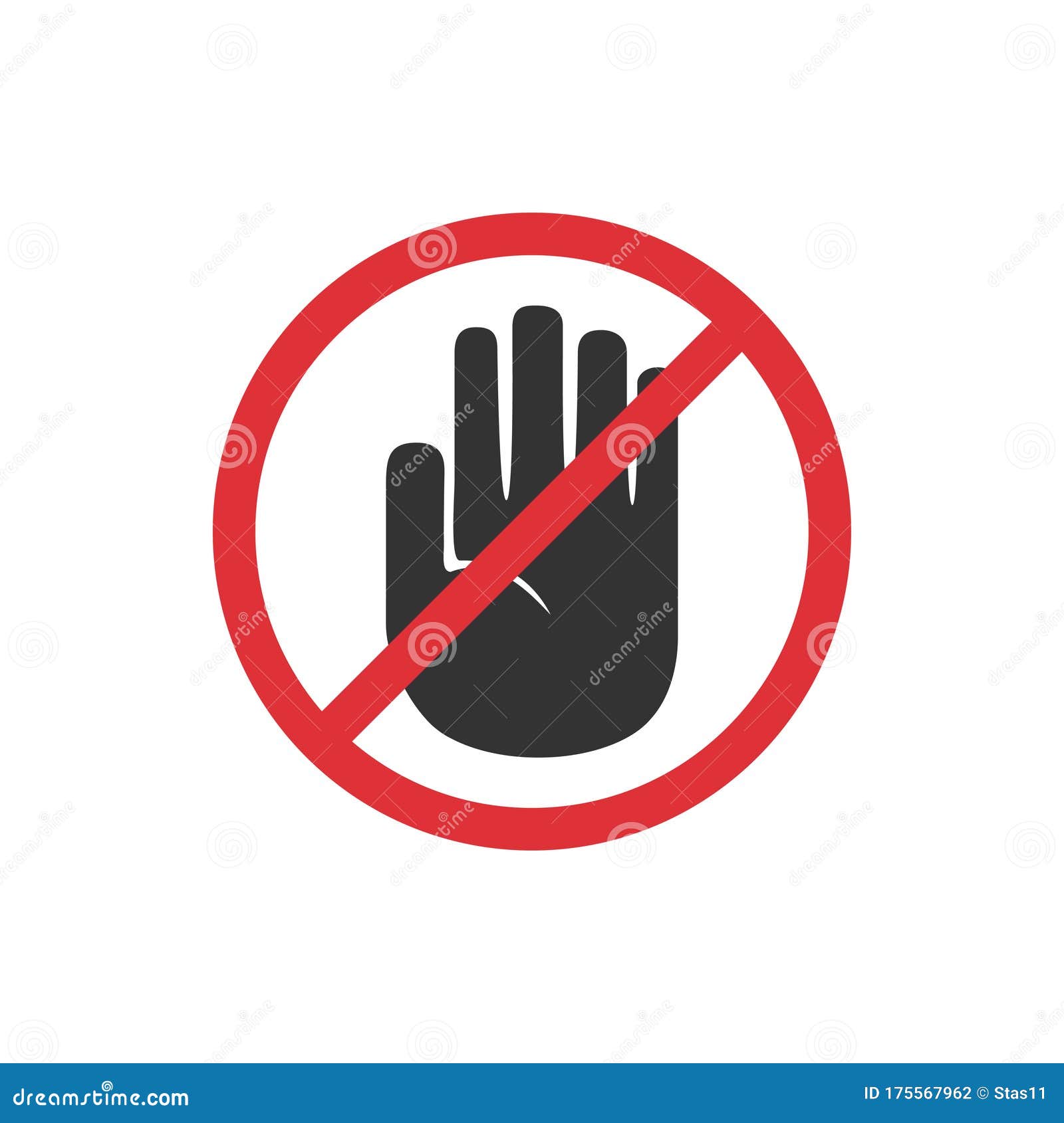 No Touch Hand Icon in a Flat Design. Vector Illustration Stock Vector ...
