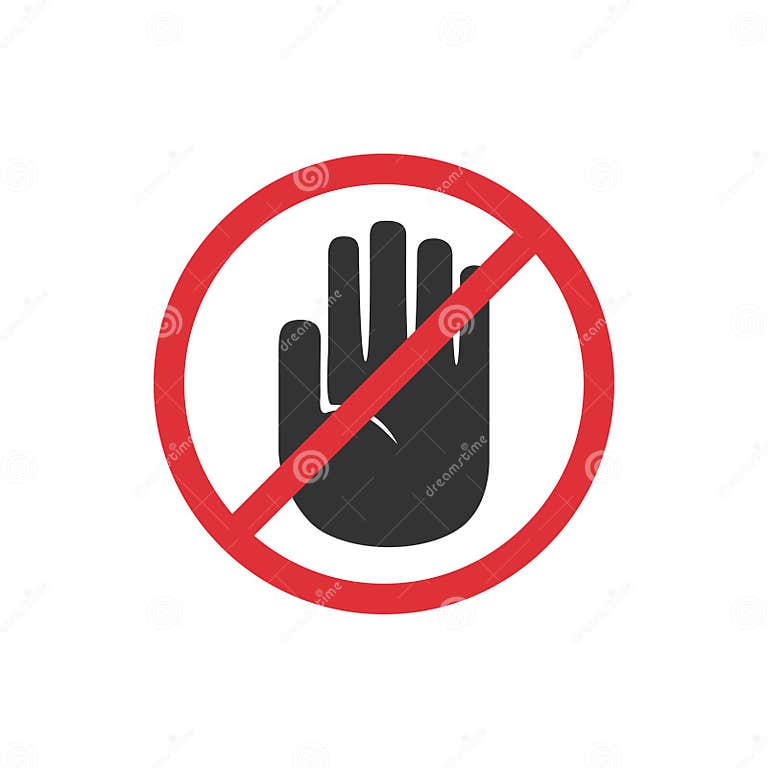 No Touch Hand Icon in a Flat Design. Vector Illustration Stock Vector ...