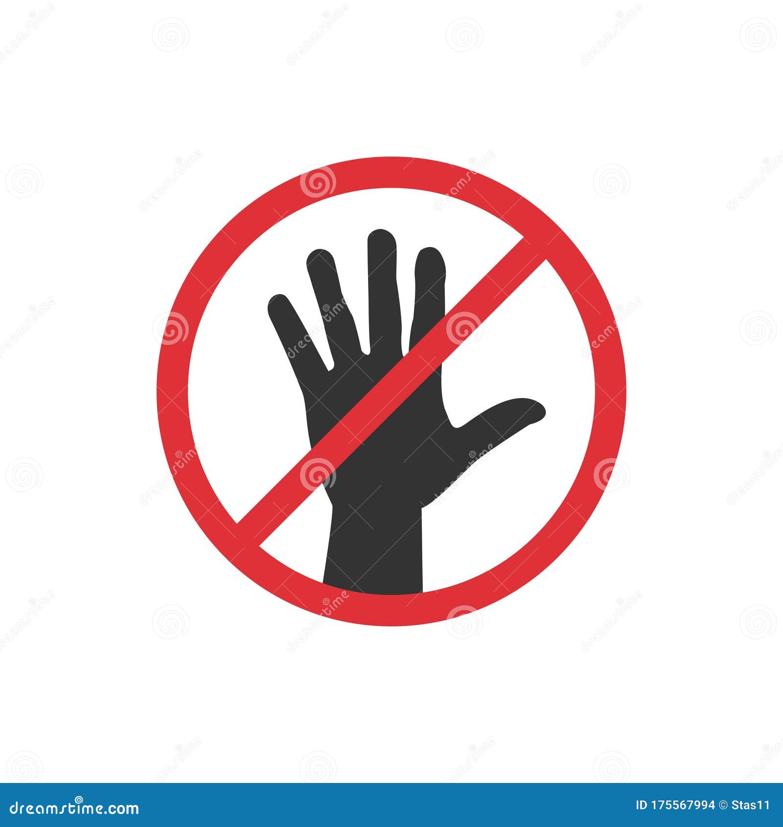 No Touch Hand Icon in a Flat Design. Vector Illustration Stock Vector ...