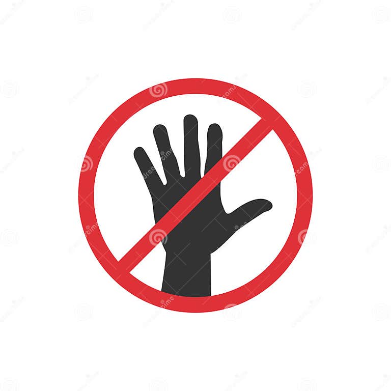 No Touch Hand Icon in a Flat Design. Vector Illustration Stock Vector ...
