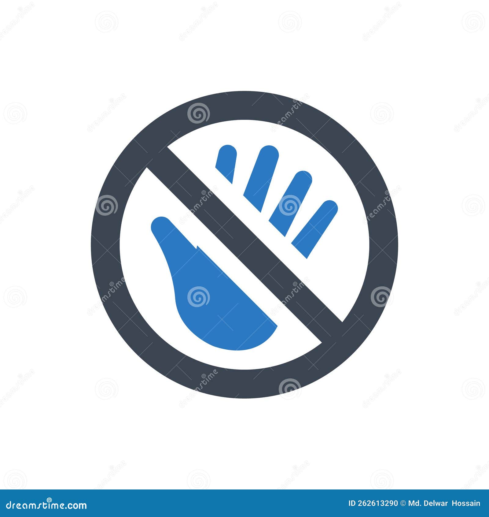 No touch sign icon stock vector. Illustration of restriction - 262613290