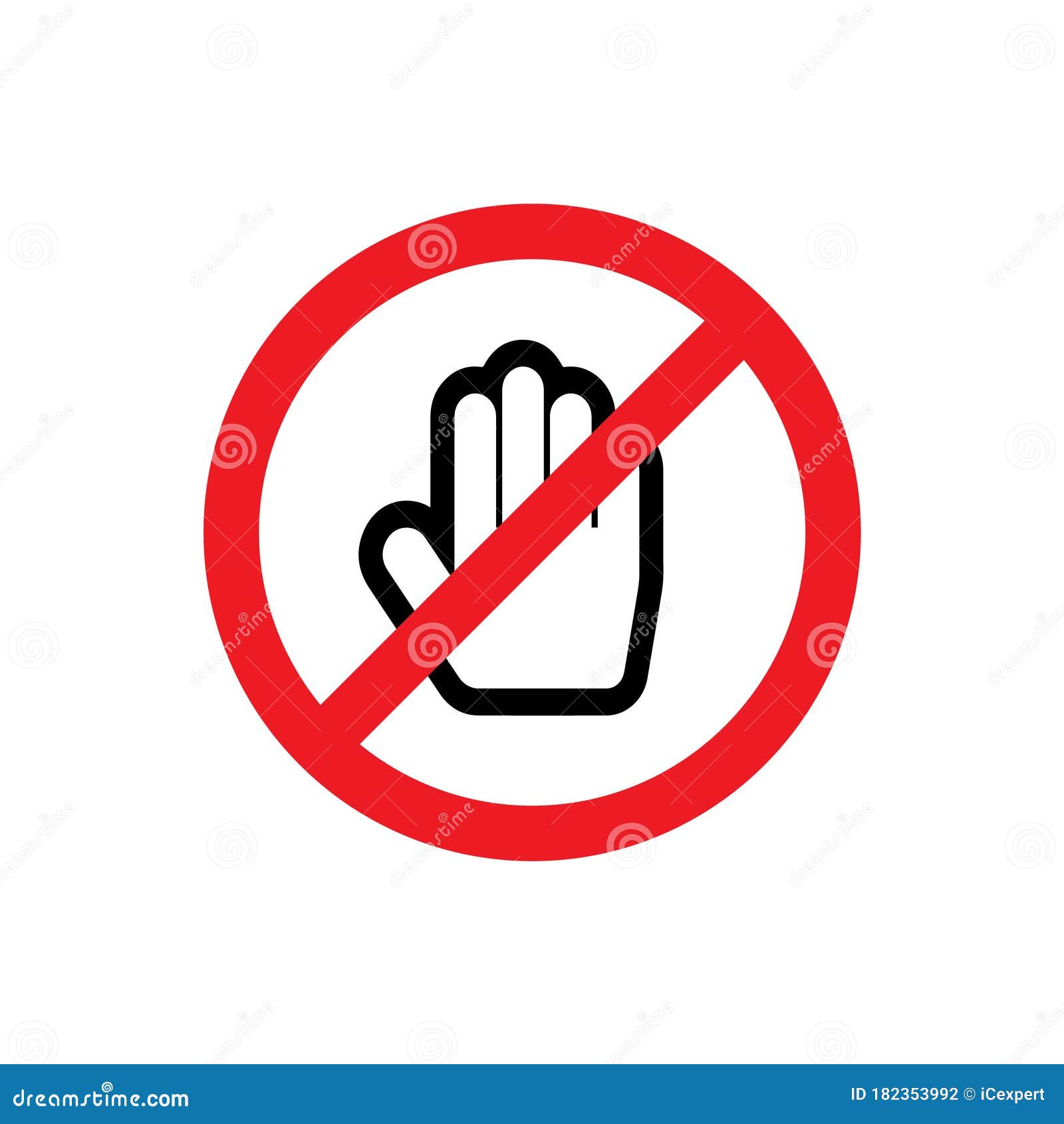No touch sign stock vector. Illustration of prohibited - 182353992