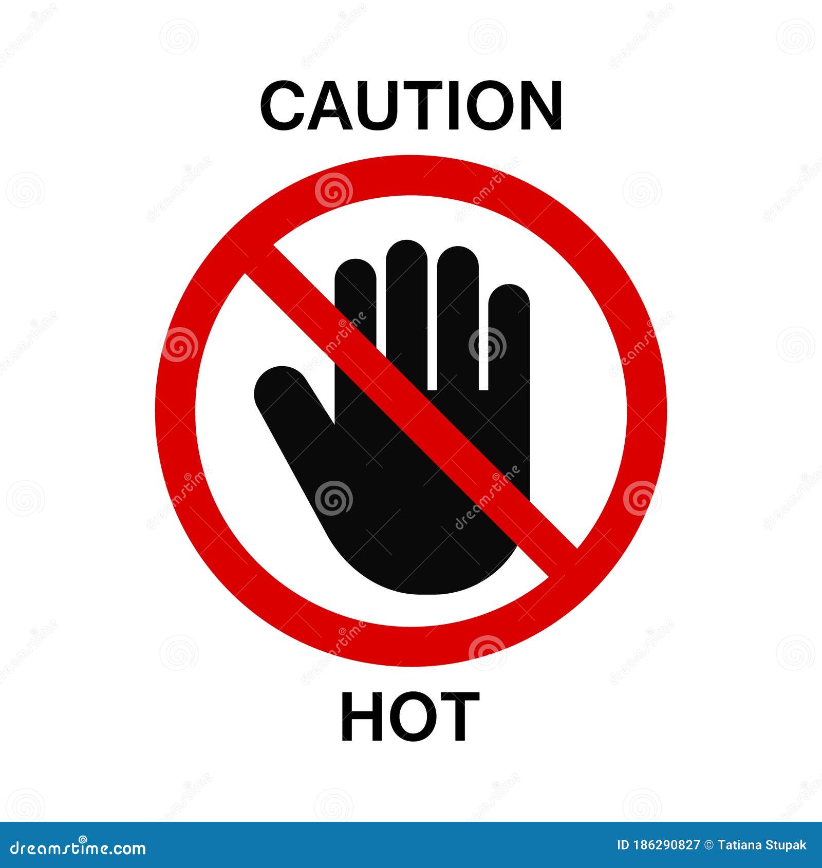 No Touch Sign, Vector Caution Sign with Hand Palm Stock Vector ...