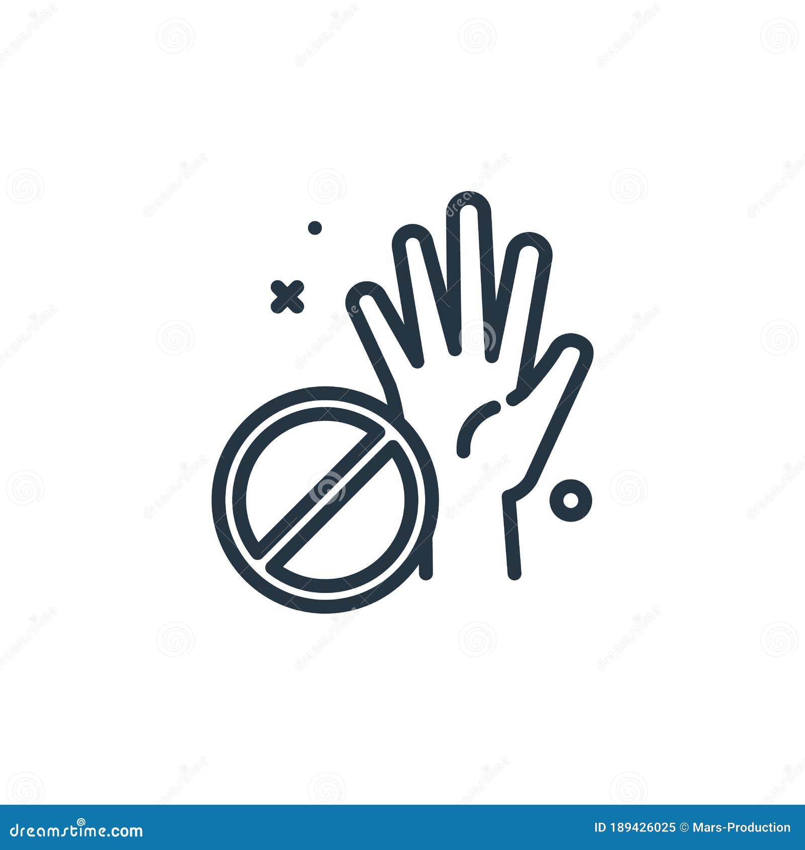 No Touch Vector Icon Isolated on White Background. Outline, Thin Line ...