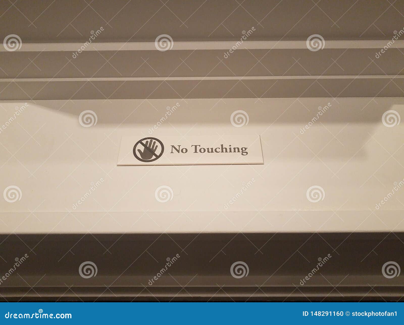No Touching Sign on White Surface or Table Stock Photo - Image of sign ...