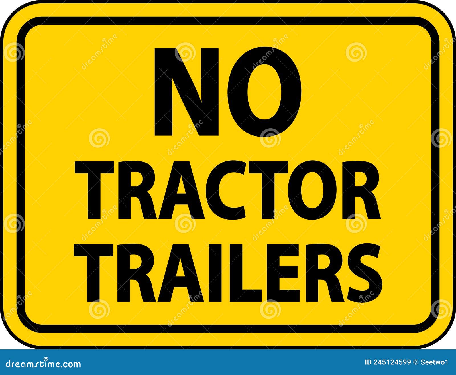 No Tractor Trailers Sign on White Background Stock Vector ...